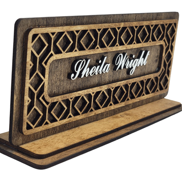 Personalized Wood Desk Name Plate Stand – Designodeal
