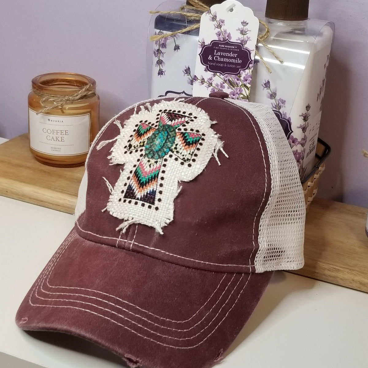 Southwestern Cross Ragged Patch Truckers Hat – Designodeal